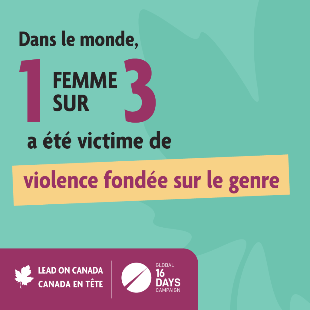 Les 16 Jours Dactivisme Contre La Violence Fondée Sur Le Sexe Canwach